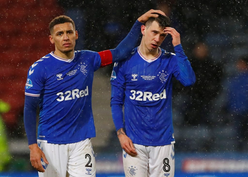 James Tavernier avoids his trademark disappointed reaction as he ...