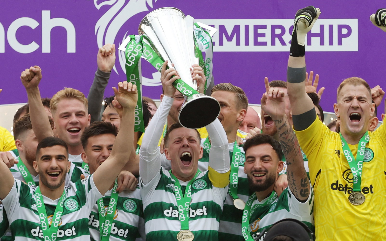 Watch as Ange's Disco Bhoys celebrate in the Celtic dressing room