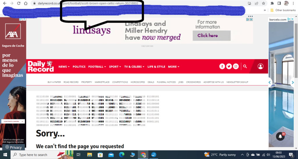 Daily Record mysteriously deletes Scott Brown story