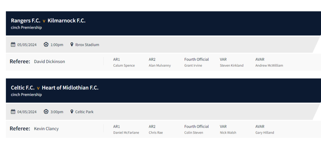 SFA announce referee and VAR for Celtic v Hearts