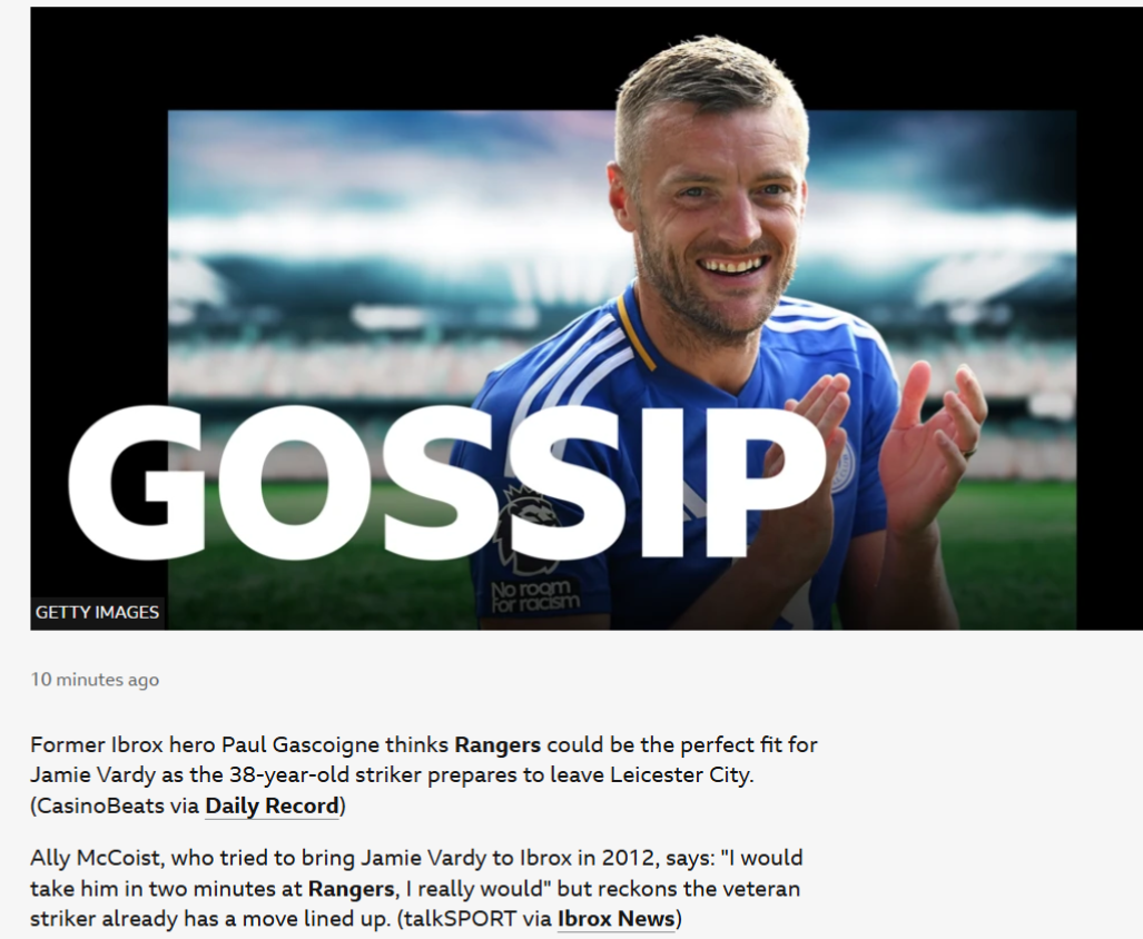 BBC Scotland turn to Paul Gascoigne for daily Ibrox hype