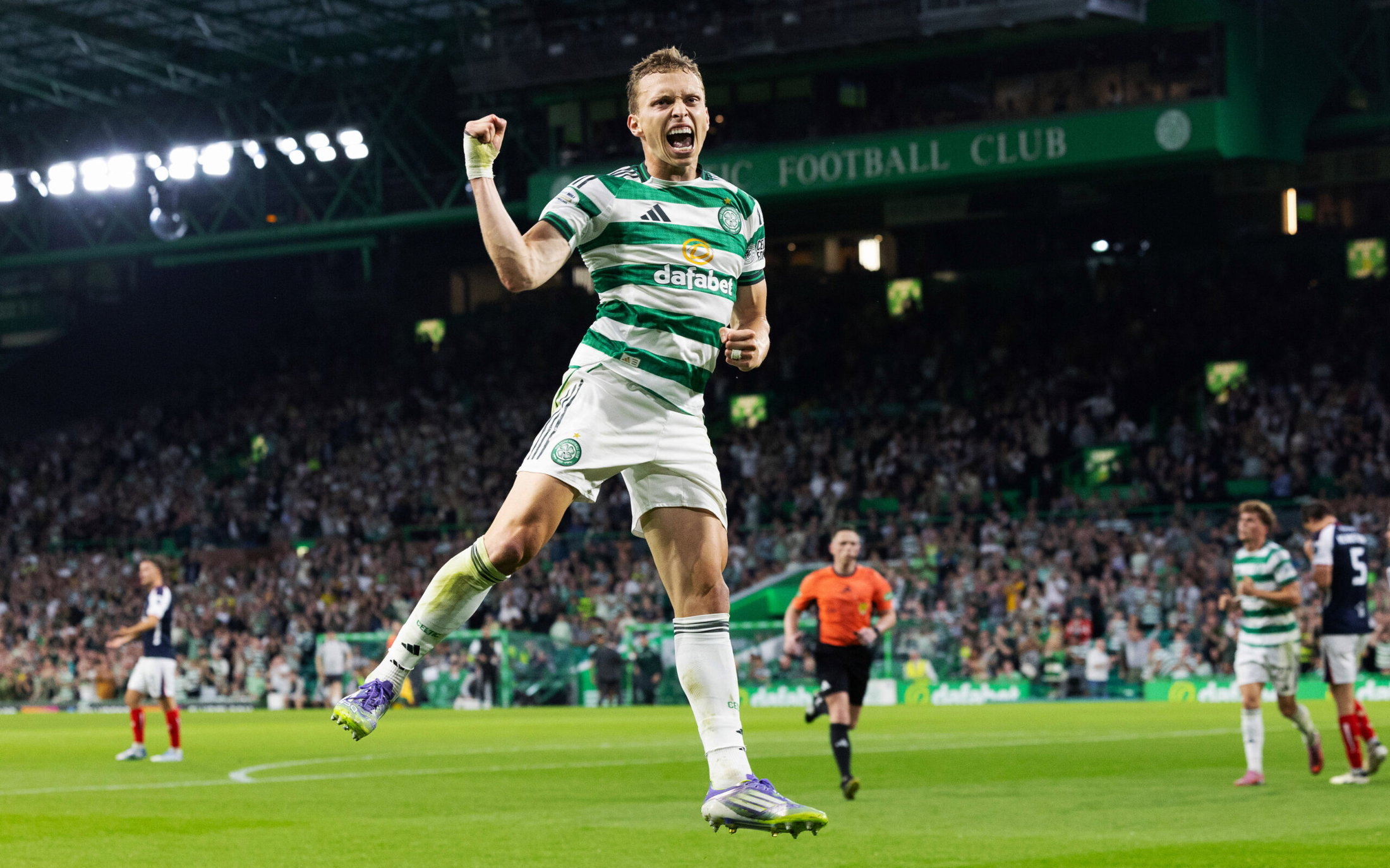 Watch the Alistair Johnston wonder goal as Celtic crush Falkirk