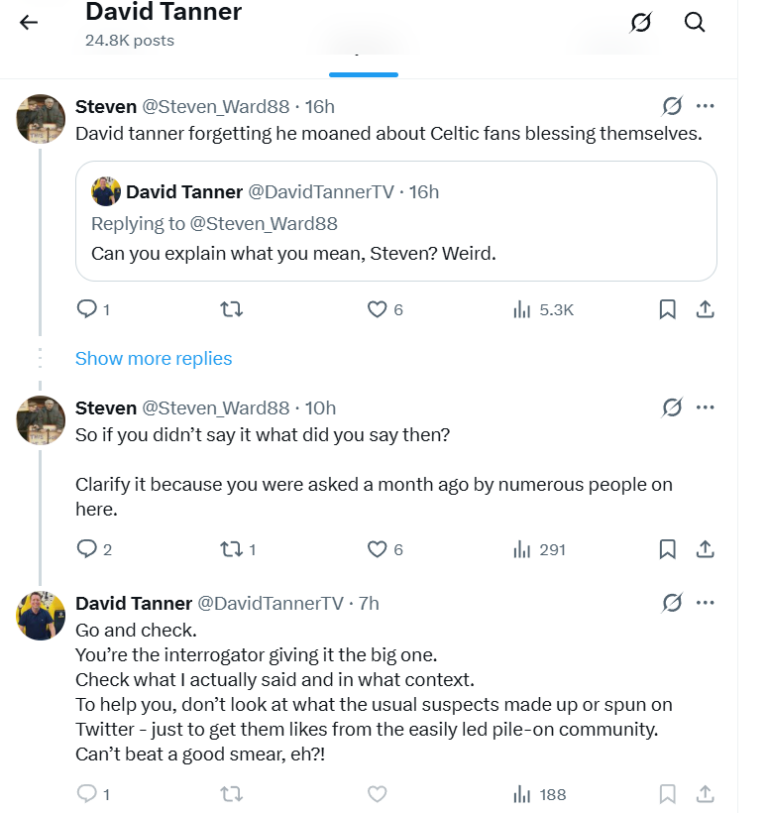 Tanner Defends His Actions Against Celtic Fans | videocelts.com